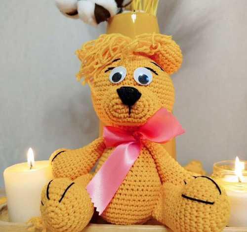Вязаная игрушка лев