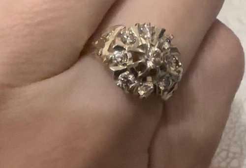 Золотое кольцо с бриллиантами малина 750