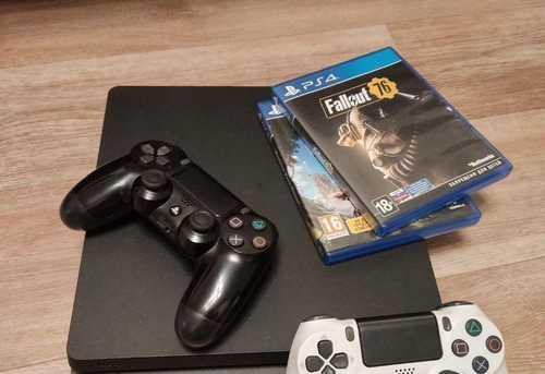 Sony PlayStation 4 slim + игры + NHL24