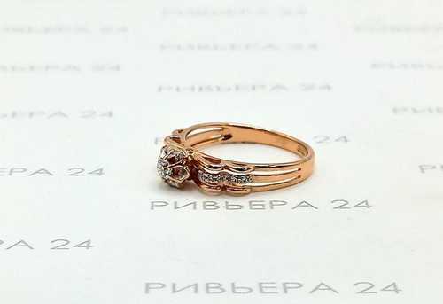Золотое кольцо с бриллиантами 585 пробы 2.26 грамм