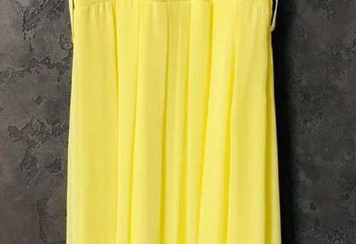 Платье в пол желтое + украшения