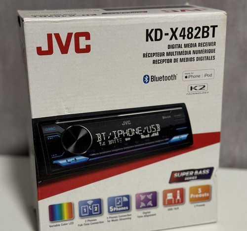 Новая.Магнитола процессорная JVC KD X482BT