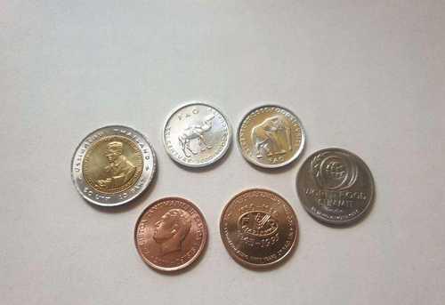 Набор монет fao, unc,6 штук и штаты 4 шт