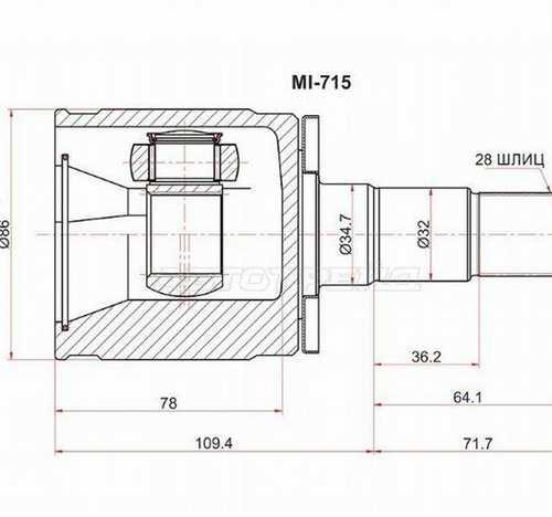 Шрус привода mitsubishi L400
