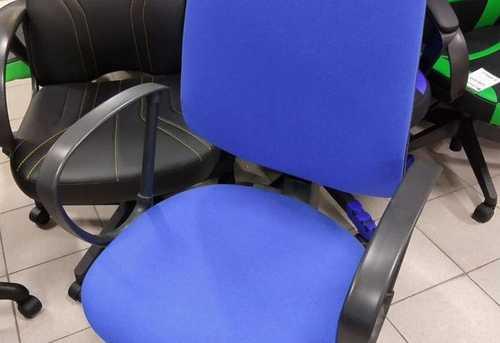 Кресло синее компьютерное для офиса дома Ткань