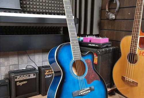Акустическая гитара синяя (комплект)