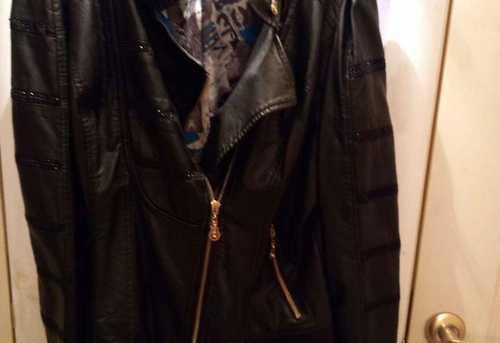 Куртка кожаная косуха 46 размер новая черная