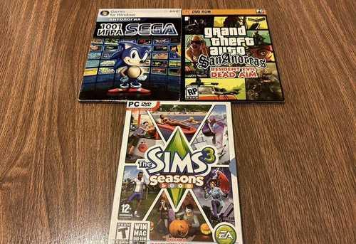Компьютерные диски игры Sims 3, GTA, sega
