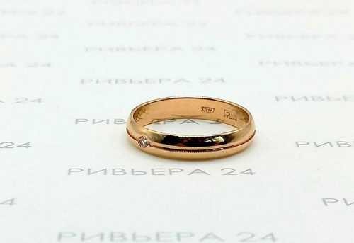 Золотое кольцо с фианитом 585 пробы 2.82 грамм