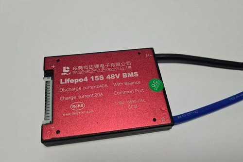 Плата контроля BMS lifepo4 15S 48V 40A