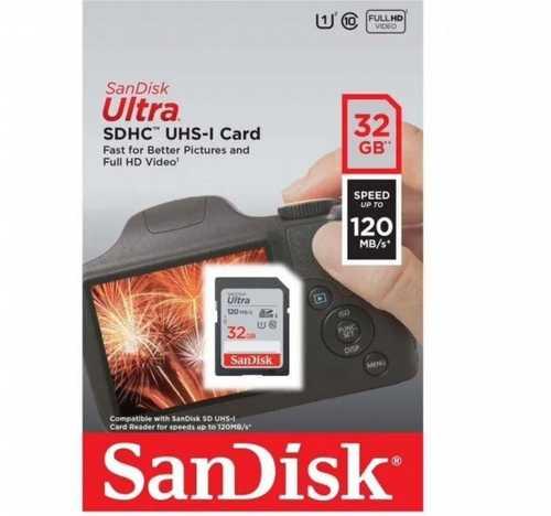 Карта памяти SanDisk Ultra 32 Гб sdhc полноразмерн