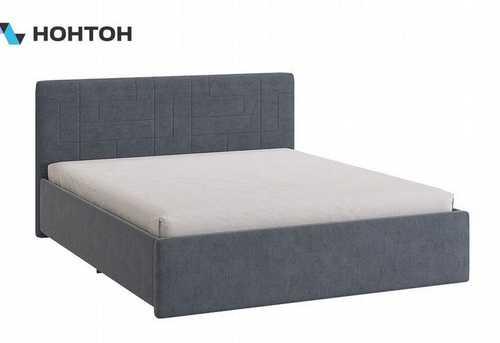 Кровать Лора 2 1.6 м серо-синяя