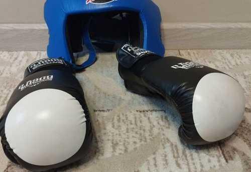 Комплект перчатки и шлем боксерский