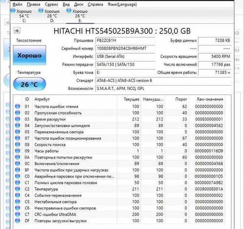 Жесткий диск 2.5, 250 гб