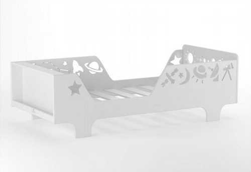 Кроватка детская космическая тематика белое покрыт