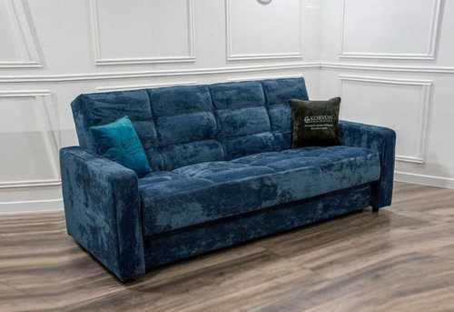 Прямой диван-кровать Дублин 3 раскладной, синий