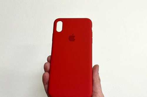 Чехол на iPhone XS Max Silicone Case Product Red