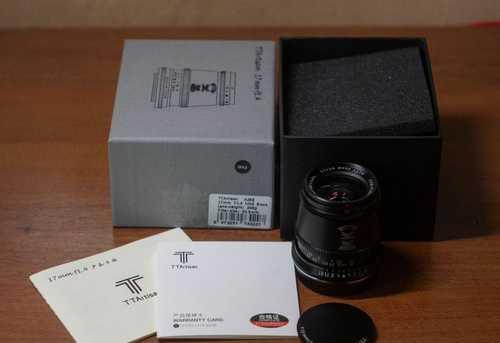 Объектив TTartisan 17mm 1.4 для micro 4/3