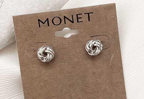 Новые серьги Monet узелки под серебро