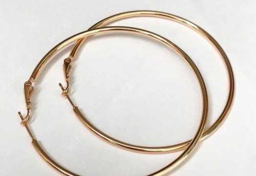 Серьги кольца из СССР цвет золото ювелирный сплав