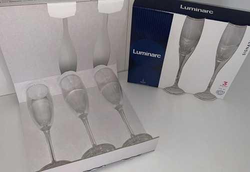 Новые бокалы для шампанского Luminarc стекло