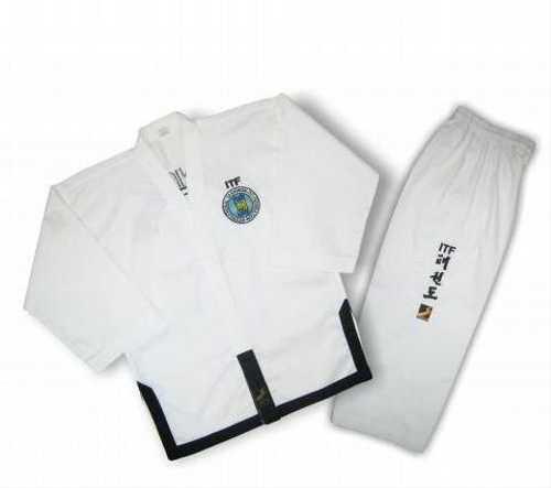 Униформа для тхэквондо ITF (добок) black belt, sas