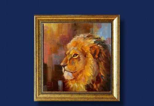 Картина маслом лев