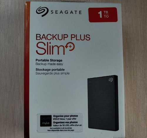 Внешний диск HDD Seagate Backup Plus Slim, 1тб