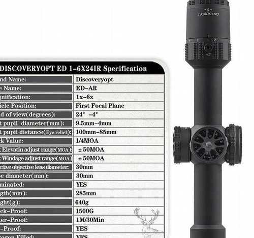 Оптический прицел discovery ed- ar 1-6x24