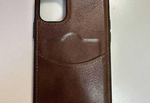 Чехол iPhone 11 кожаный с карманом для карты