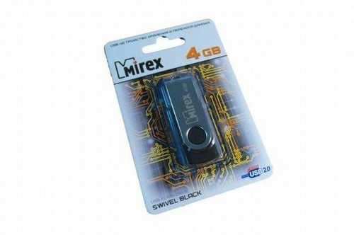 USB флешка Флешка 4 гб Mirex Swivel Black