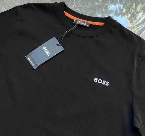 Футболка hugo boss мужская черная lux