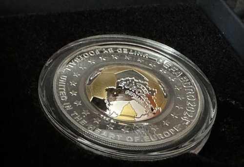 Монета uefa euro 2024 серебро