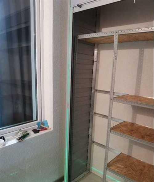 Шкаф на балкон с рольставнями, шкаф в нишу