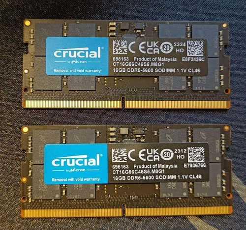 Озу Crucial DDR5 2x16GB чипы micron