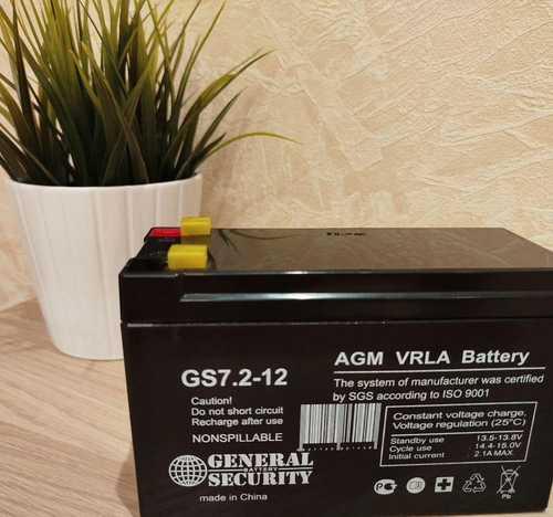 Аккумулятор General Security 12V 7.2Ah GS7.2-12