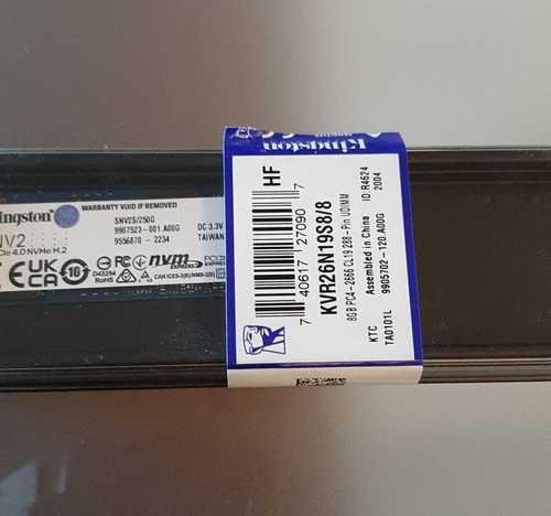 250 гб SSD M.2 накопитель Kingston NV2