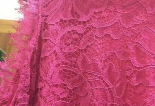Платье гипюровое- стрейч, малинового цвета L