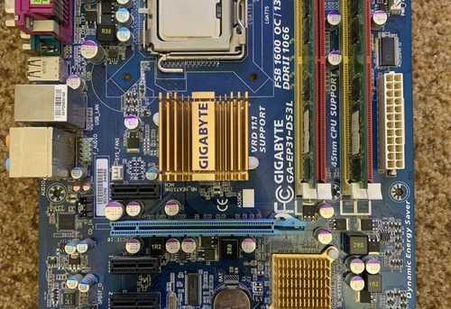 Материнская плата с процессором и памятью LGA 775