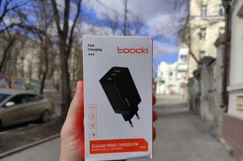 Сзу toocki 67W 2 Type-C + 1 USB (Black) новое