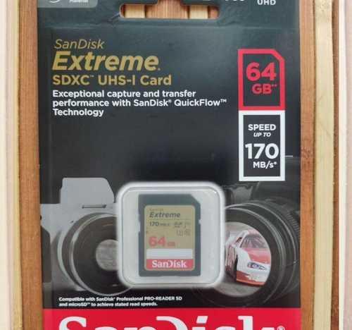 Карта памяти SanDisk sdxc UHS-1 64 GB