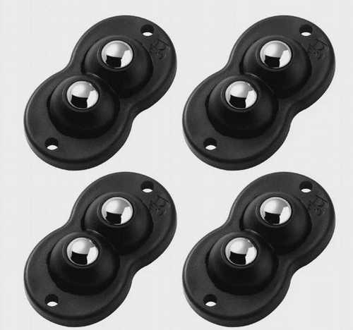 Самоклеящиеся мебельные ролики Mini Caster Wheels 4 шт. C black