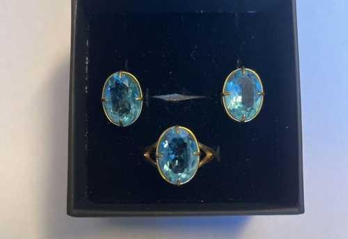 Серьги и кольцо Jenavi с кристаллами swarovski