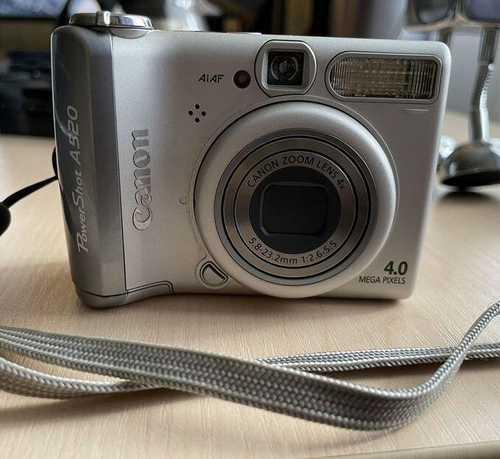 Фотоаппарат Canon PowerShot A520 с чехлом