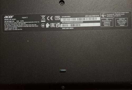 15" Acer Aspire 3000, 40 ГБ, SEMPRON 3000+, SiS Mirage 2
