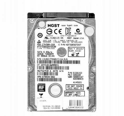 Жесткий диск HDD 2.5 hgst 750GB