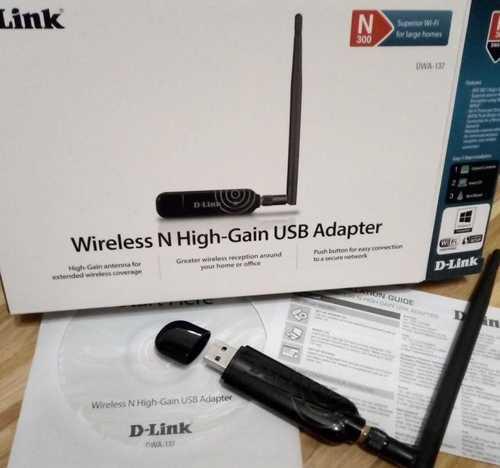 Адаптер wi-fi D-Link DWA-137 с антенной