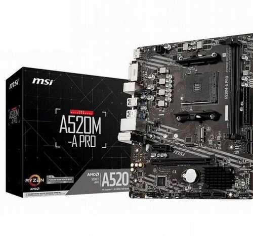 Материнская плата msi a520m a pro am4, matx