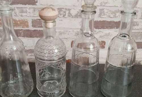Бутылка-графинчик стеклянные с пробкой