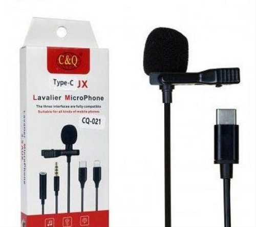 Микрофон прищепка петличный для Type-C CQ021 A3712
